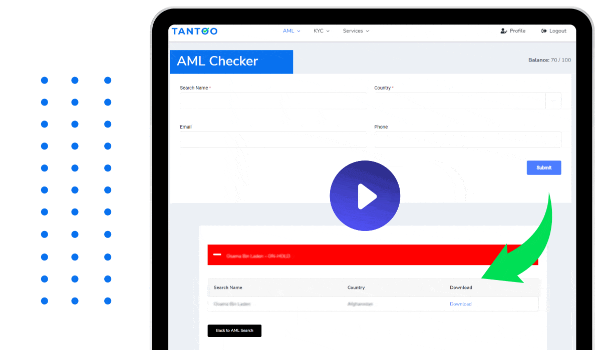 Criminal & Fraud Screening | AML Checker | Tantoo.io